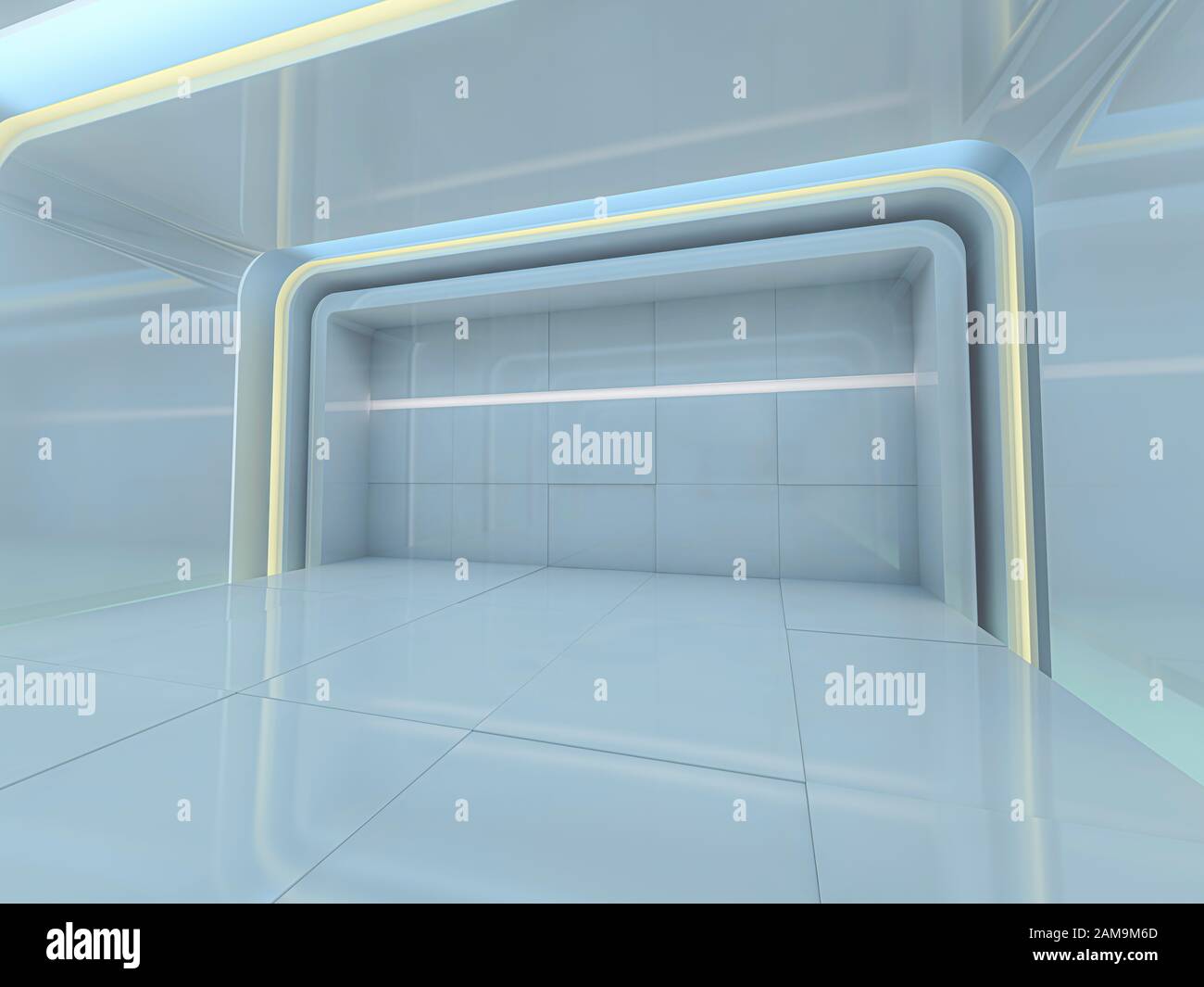 Abstract modern architecture background, empty open space interior. 3D ...