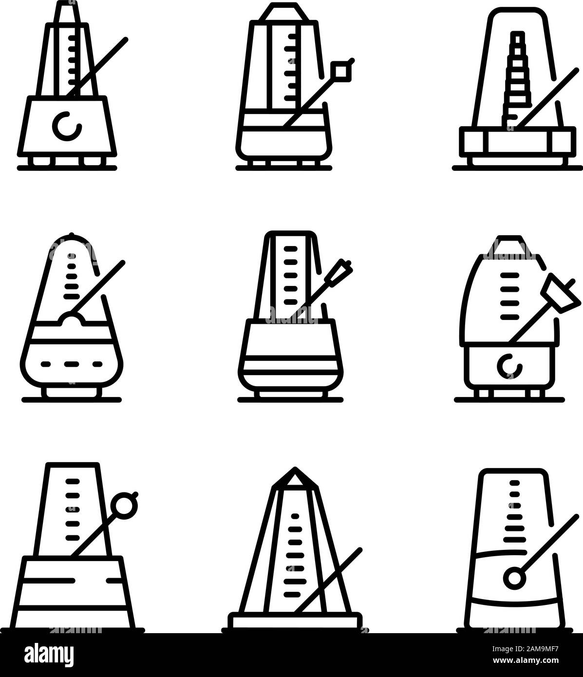 Metronome icons set, outline style Stock Vector Image & Art - Alamy