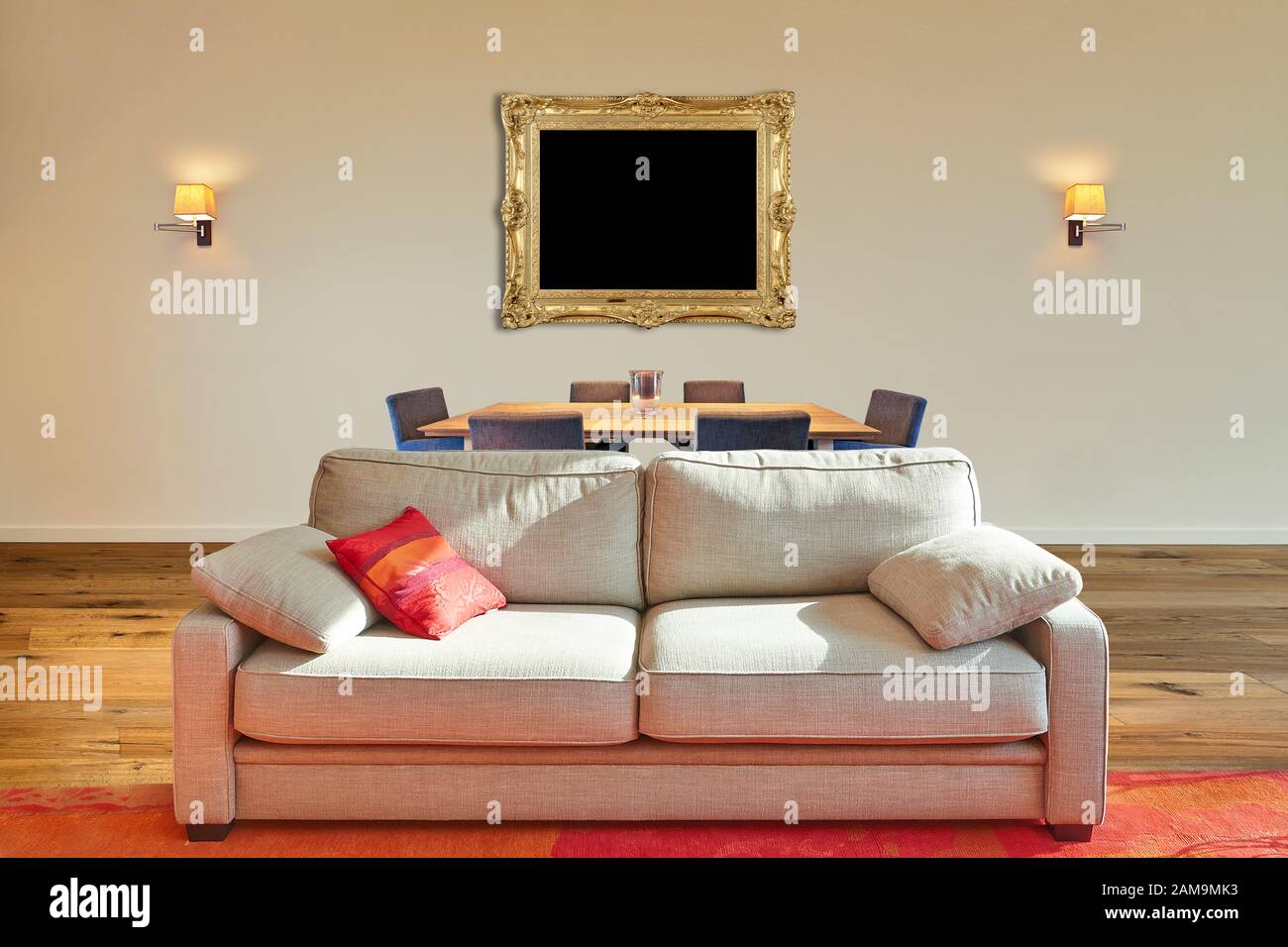 Elegant classical Sofa from front in luxurious apartment Stock Photo ...