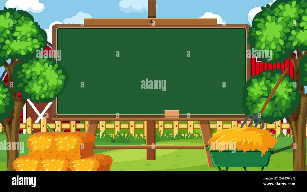 Border template with countryside scene in background illustration Stock ...