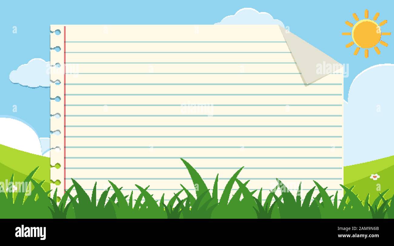 Paper template with garden in background illustration Stock Vector ...