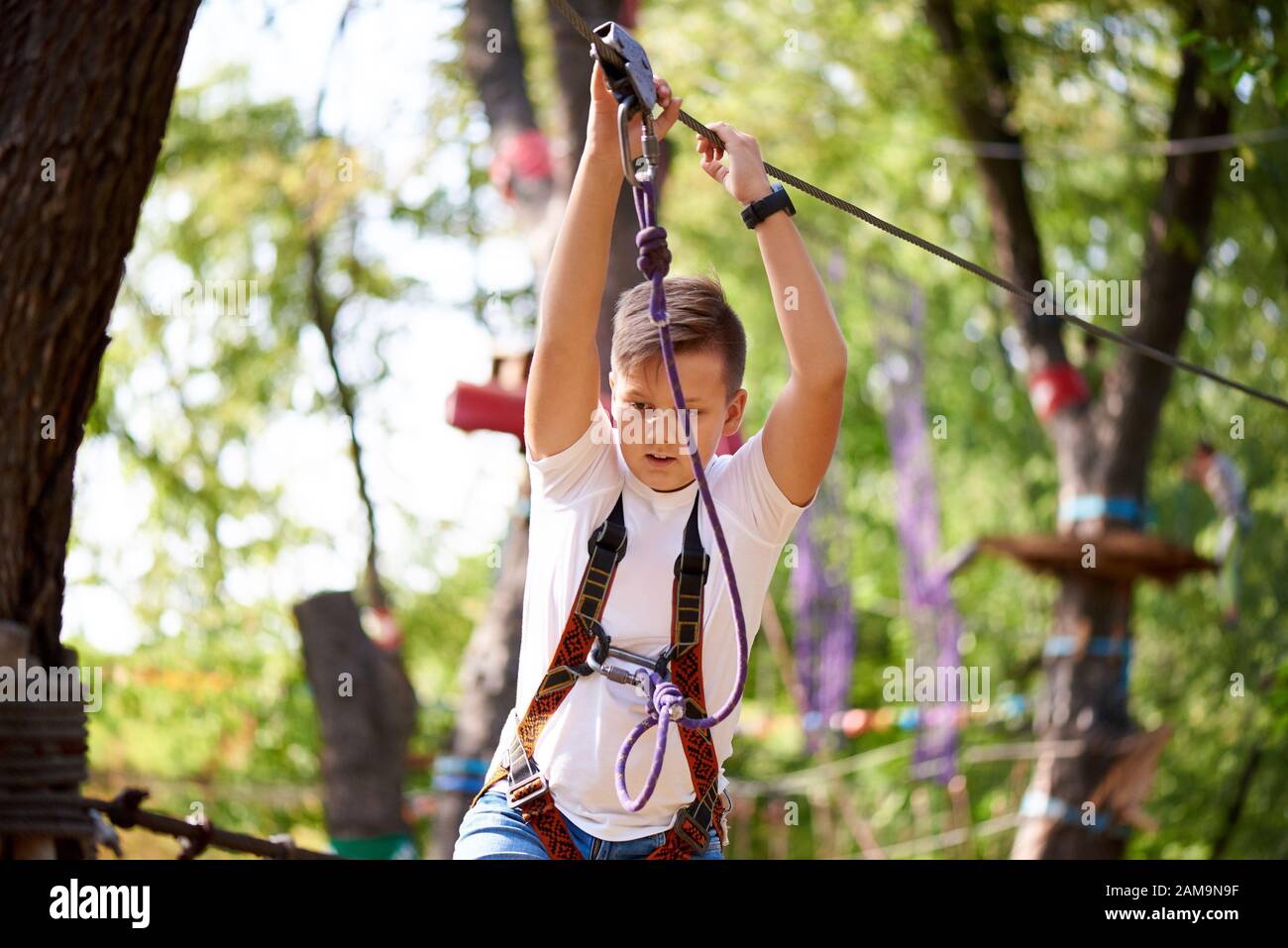 Kids wooden obstacle course hi-res stock photography and images - Alamy