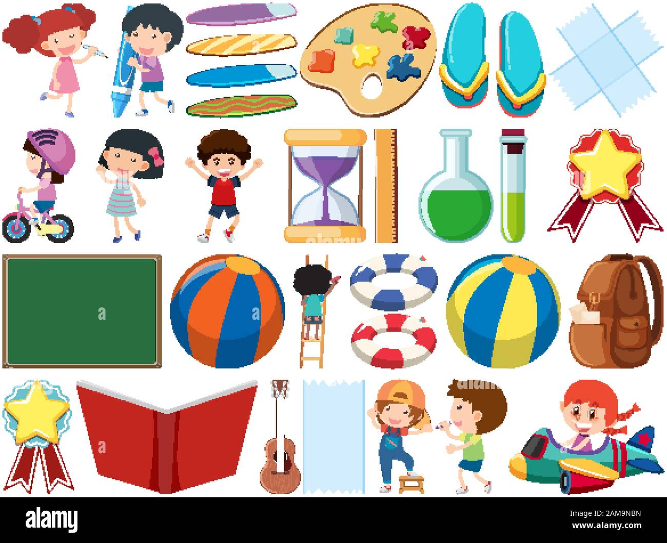 Set of isolated objects theme childhood illustration Stock Vector Image ...