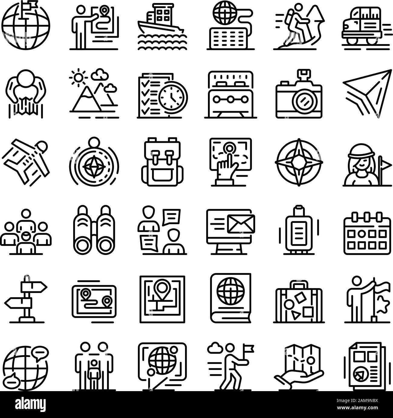 Guide icons set, outline style Stock Vector Image & Art - Alamy