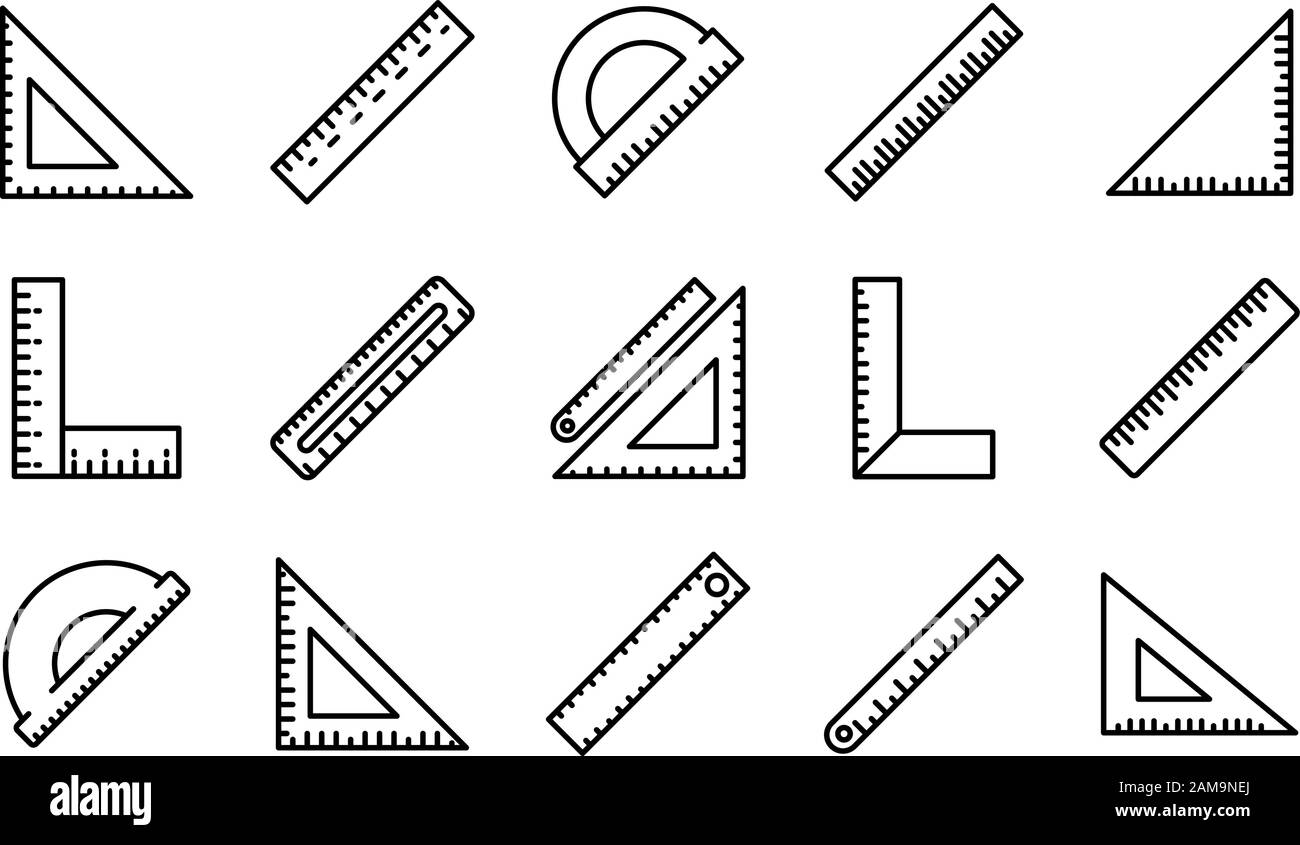 Ruler icons set, outline style Stock Vector Image & Art - Alamy