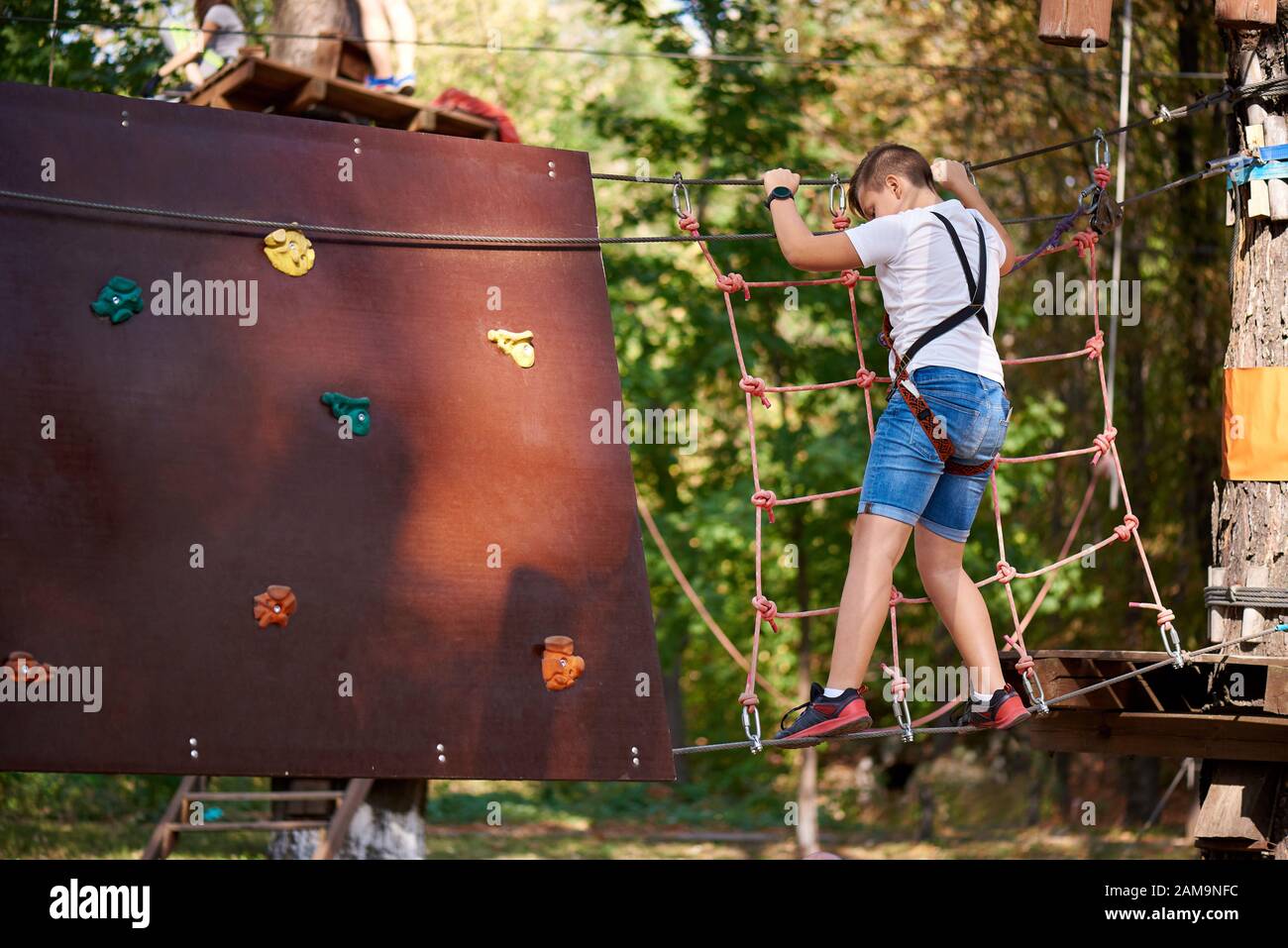 Kids wooden obstacle course hi-res stock photography and images - Alamy