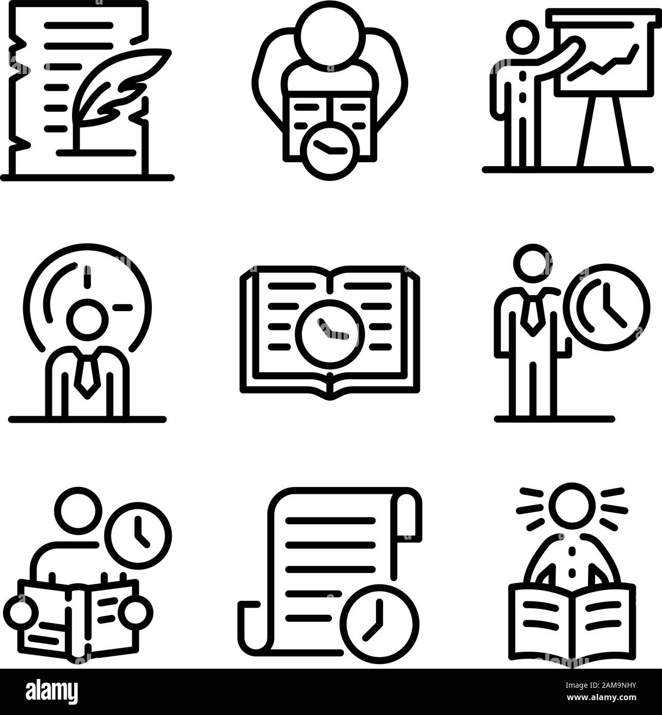 User account time icons Cut Out Stock Images & Pictures - Alamy