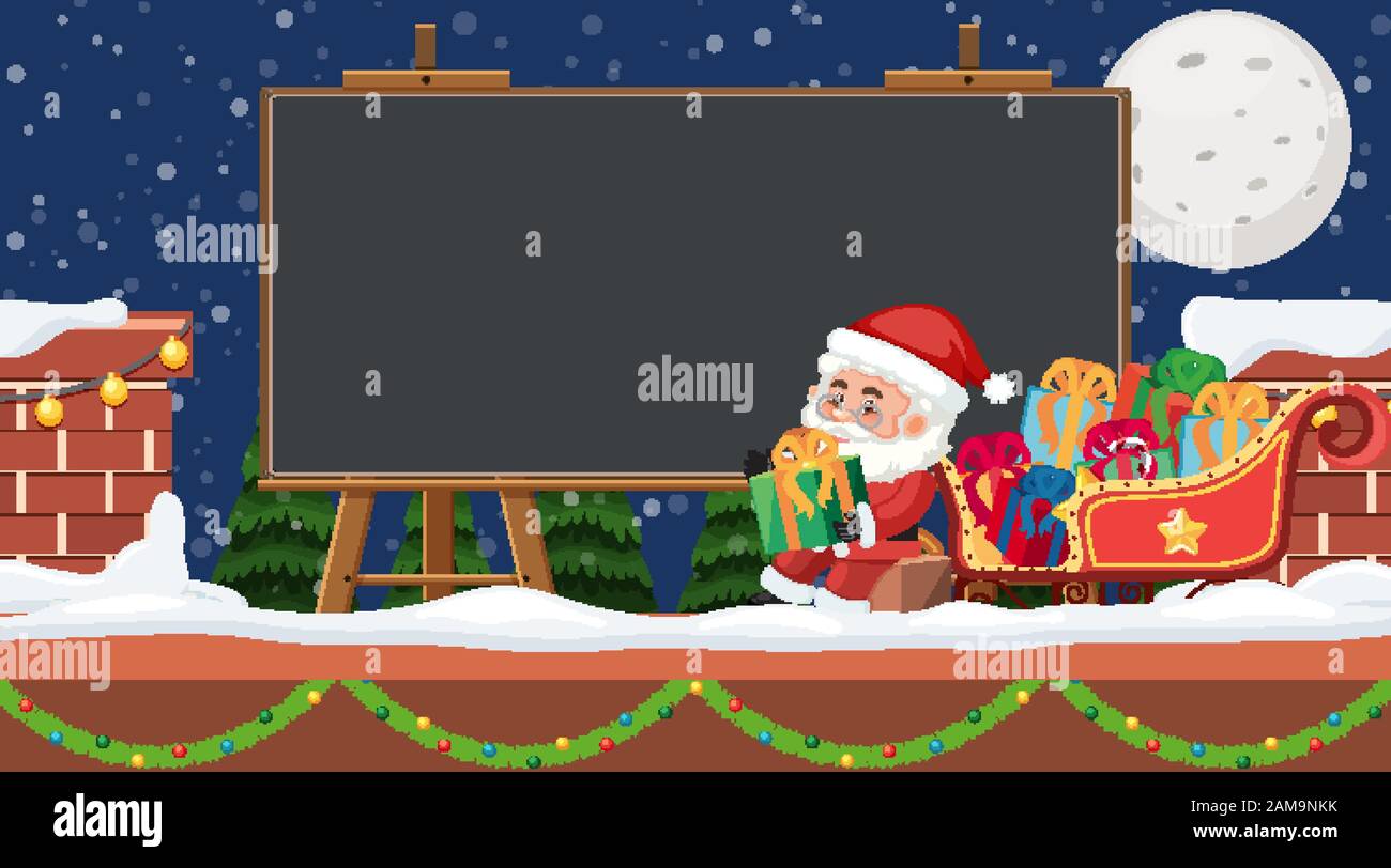 Border template with Santa and presents illustration Stock Vector Image ...
