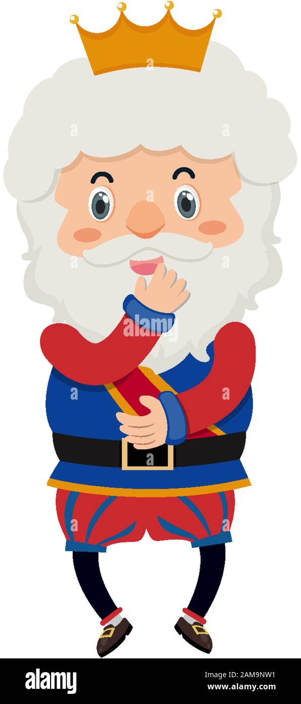 Single character of old king on white background illustration Stock ...