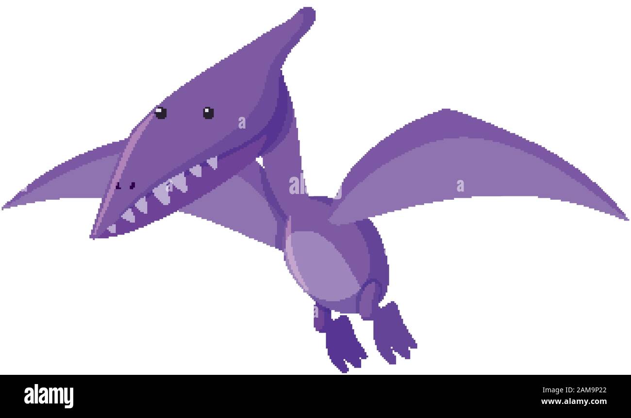 Single Picture Of Pteranodon In Purple Illustration Stock Vector Image And Art Alamy