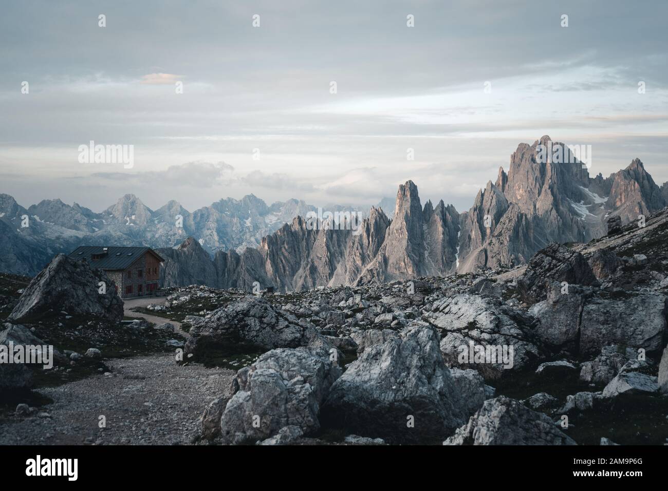 Rifugio Lavaredo (Lavaredohütte) in the dolomites at the cime di ...