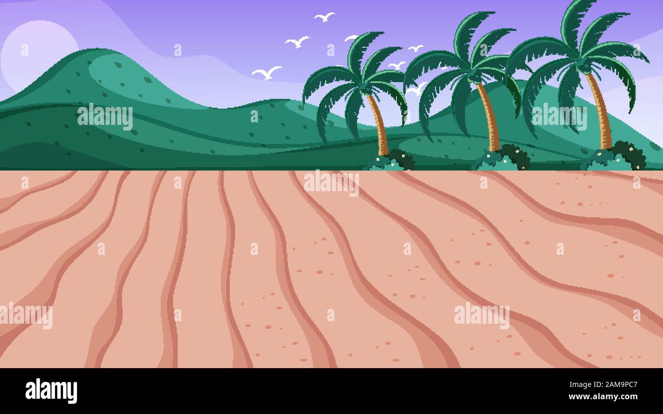 Nature scene with sand and trees illustration Stock Vector Image & Art ...