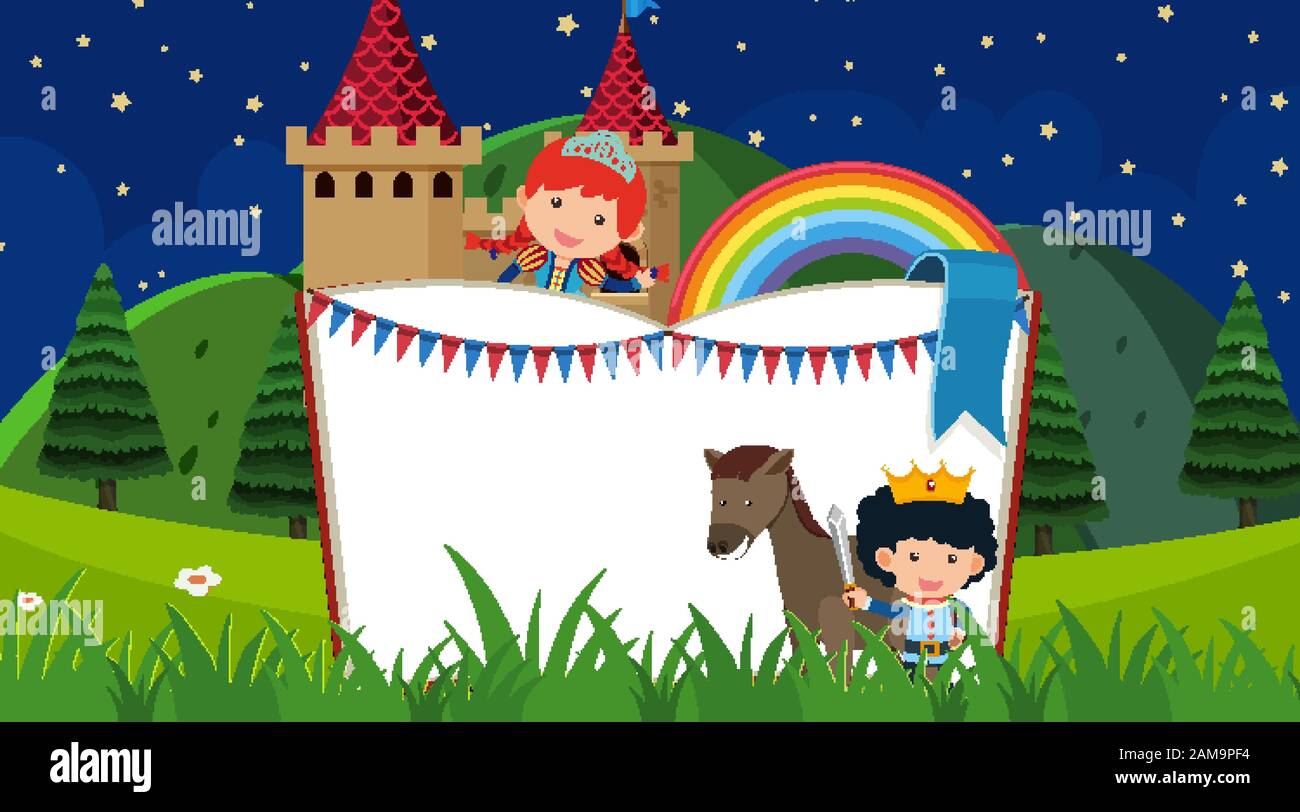 Border template with prince and princess in background illustration ...