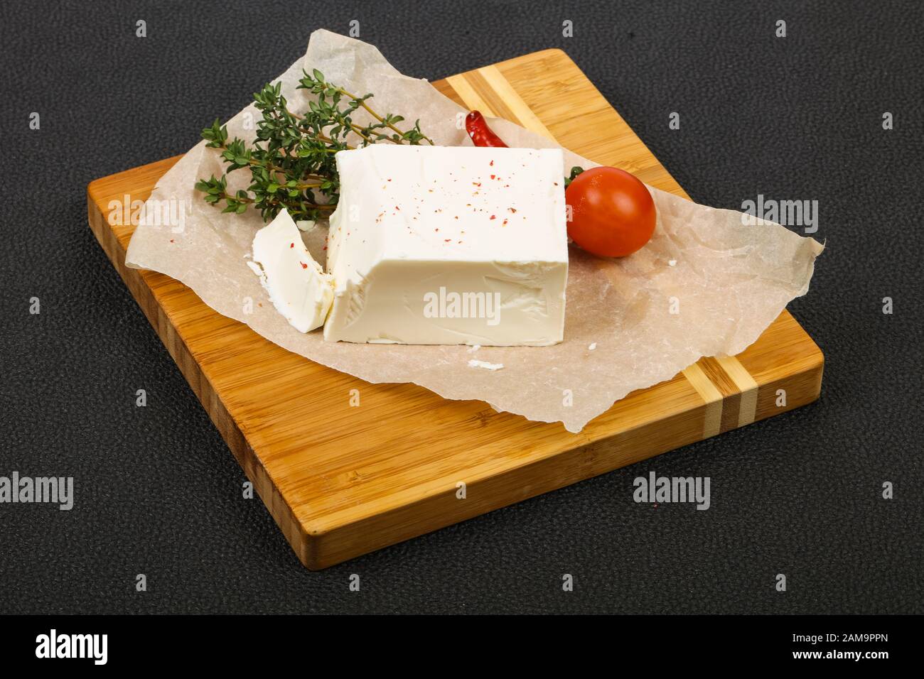 Traditional Feta Cheese served thyme Stock Photo - Alamy