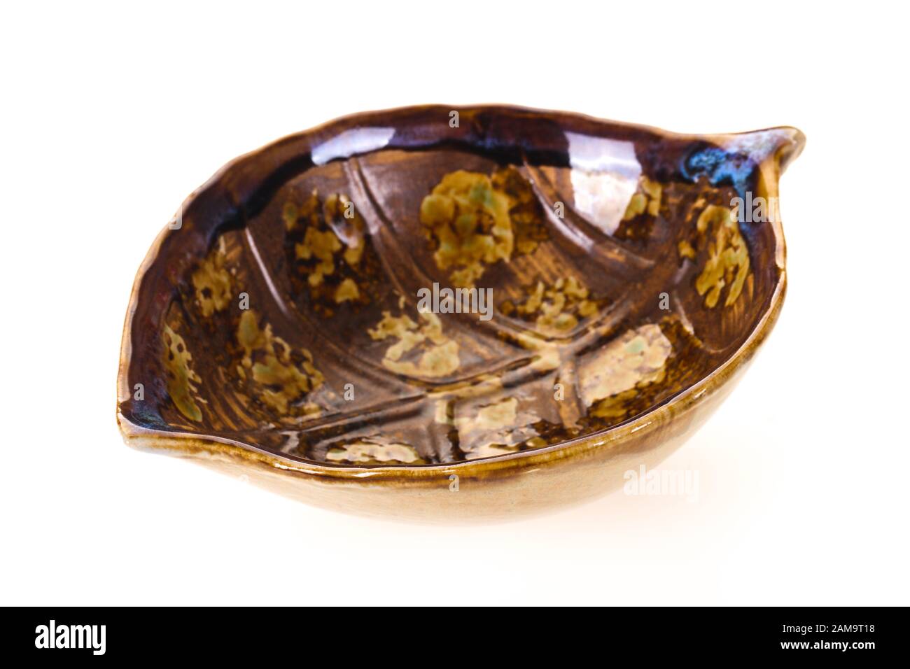 Brown empty bowl isolated on white background Stock Photo - Alamy