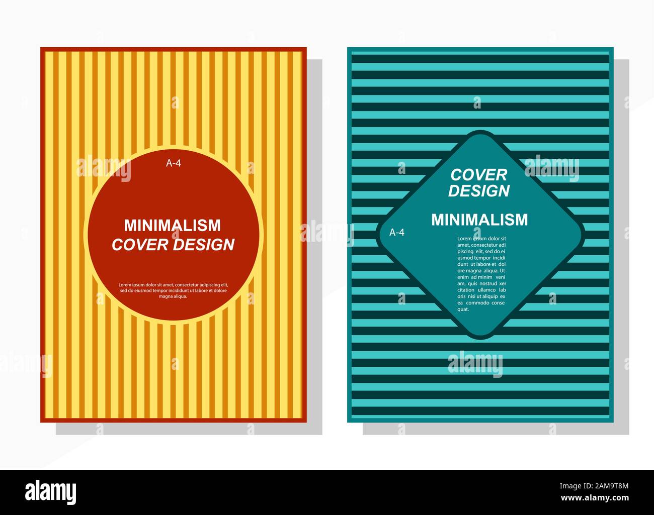 Geometric cover design templates A-4 format. Editable set of layouts ...