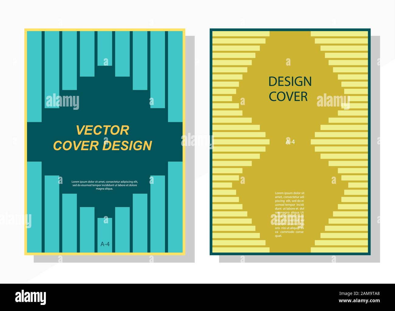 Geometric cover design templates A-4 format. Editable set of layouts ...