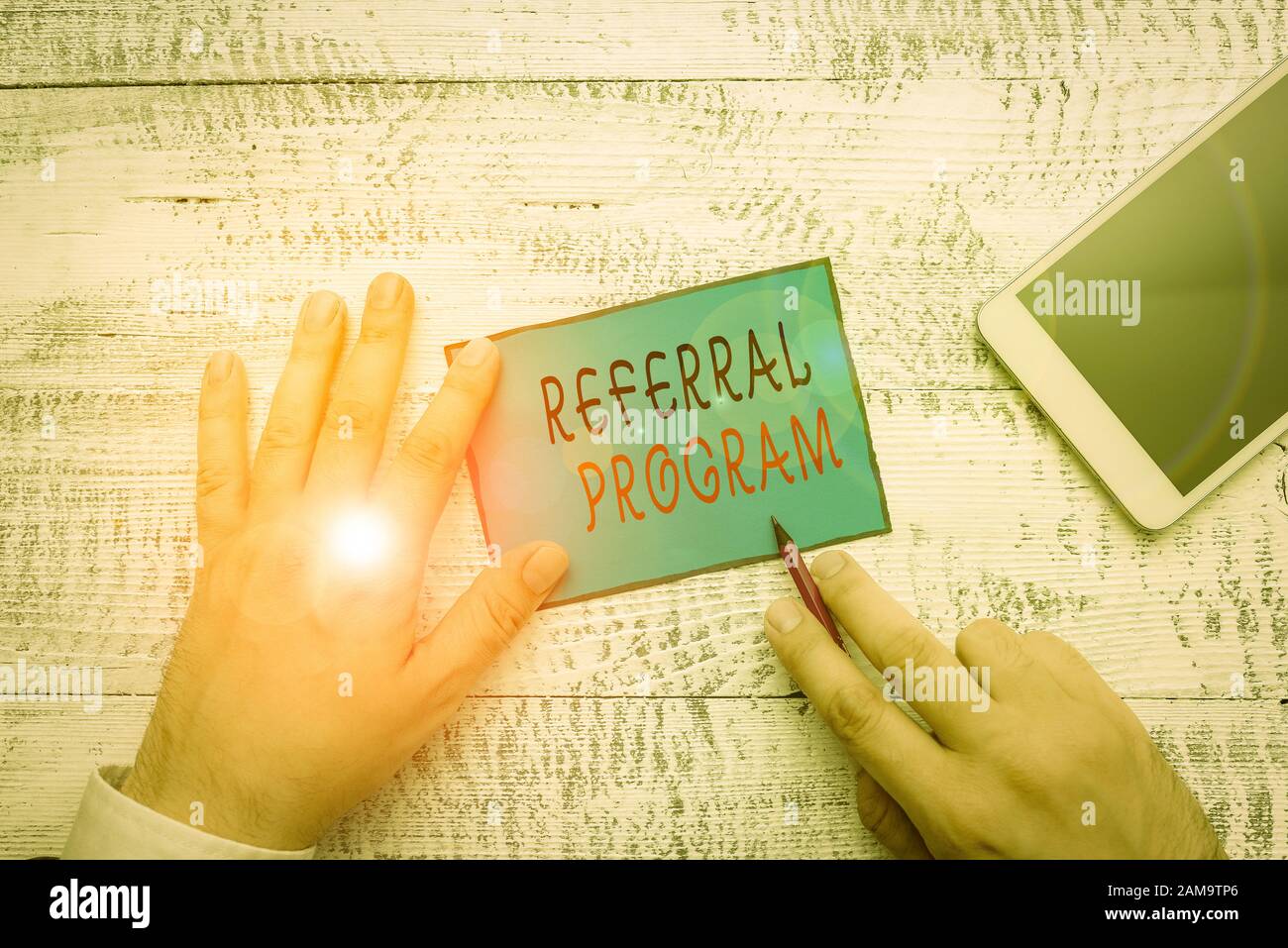 Conceptual hand writing showing Referral Program. Concept meaning ...