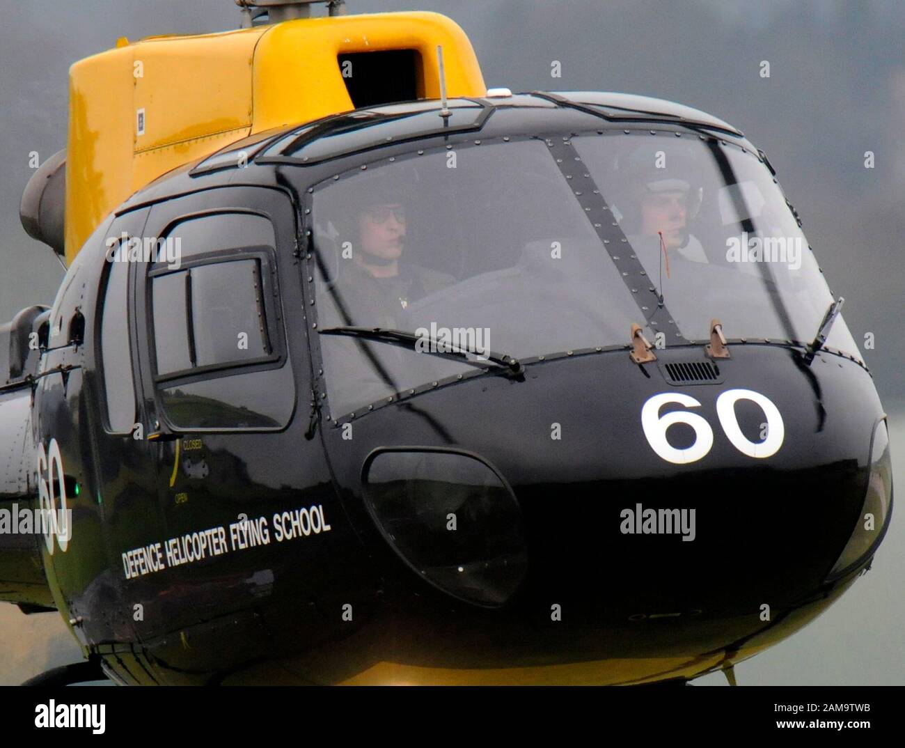 Prince William on the first of helicopter training at RAF Shawbury in ...