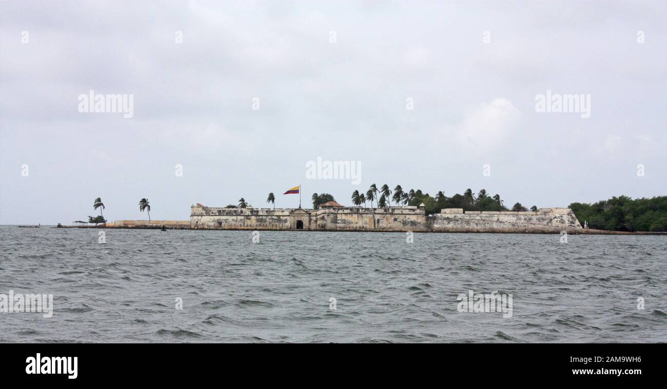 cityscape of the city of Cartagena de Indias from the sea, with its ...