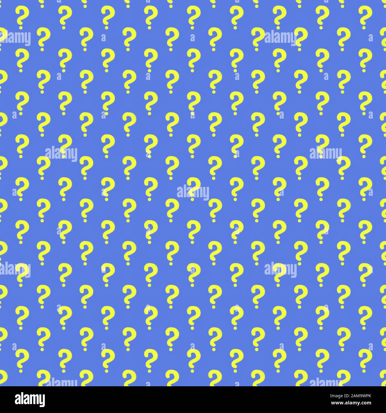 Seamless abstract background with yellow question marks on a blue ...