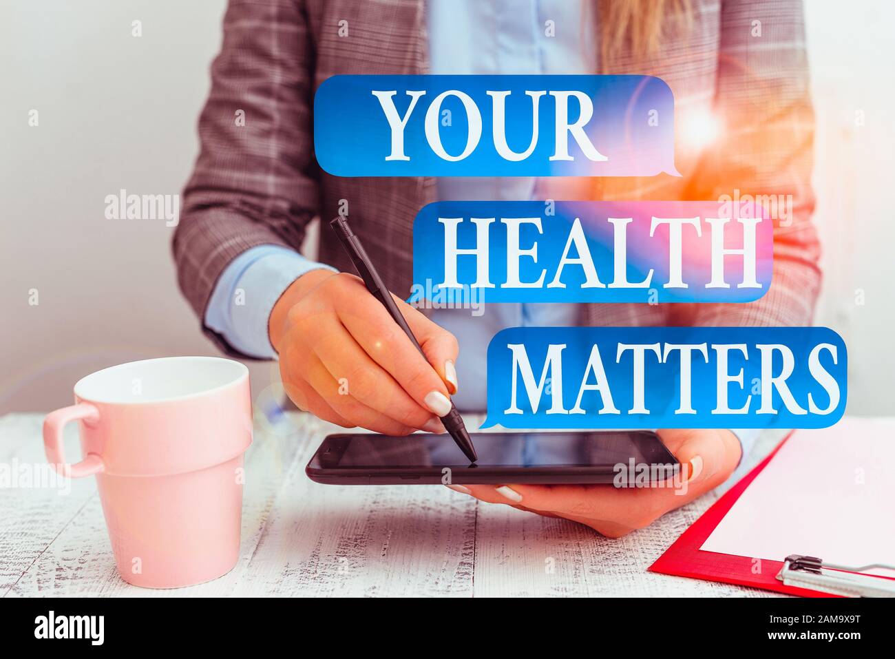 Writing note showing Your Health Matters. Business concept for Physical ...