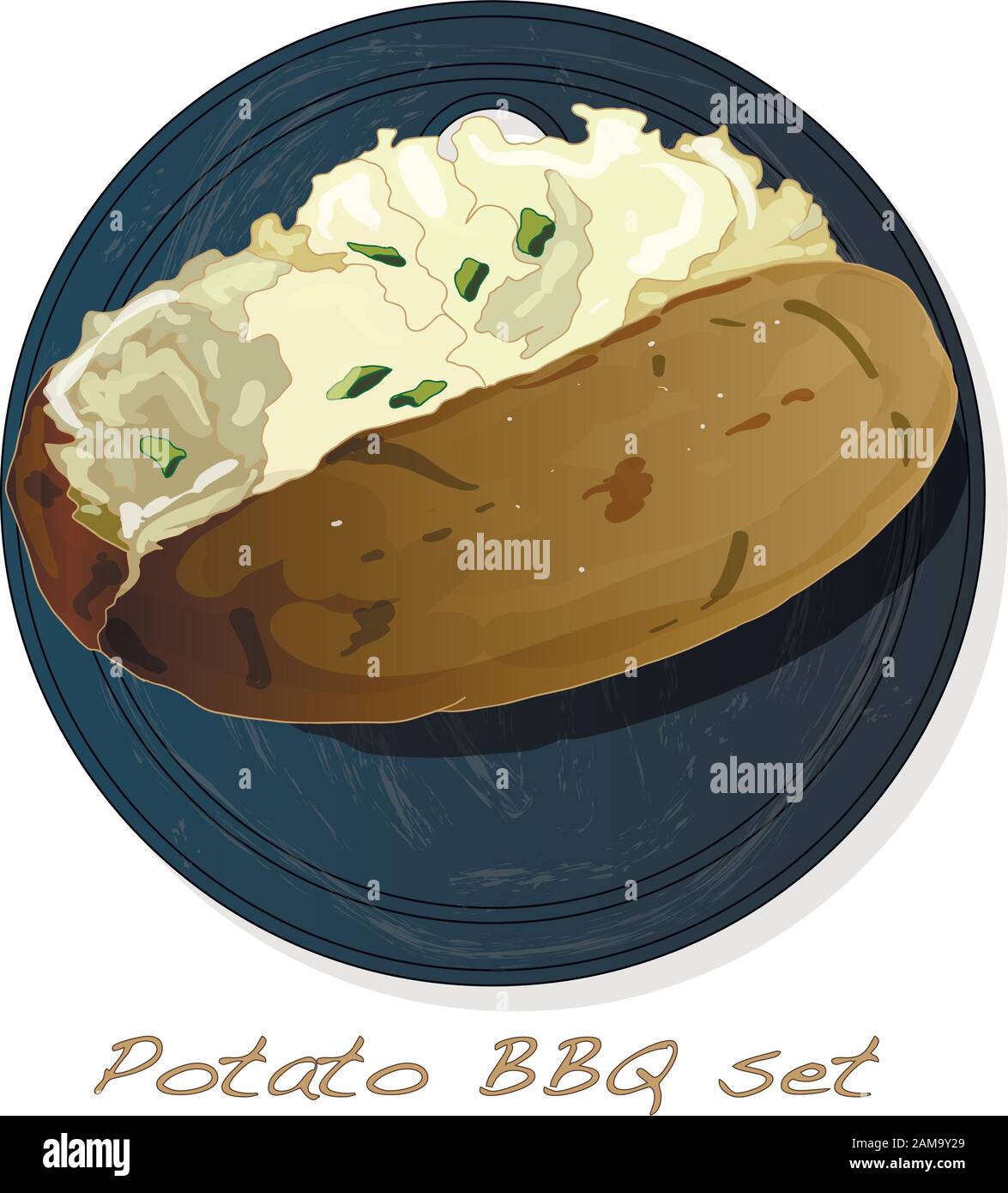 Two baked potatoes Stock Vector Images - Alamy