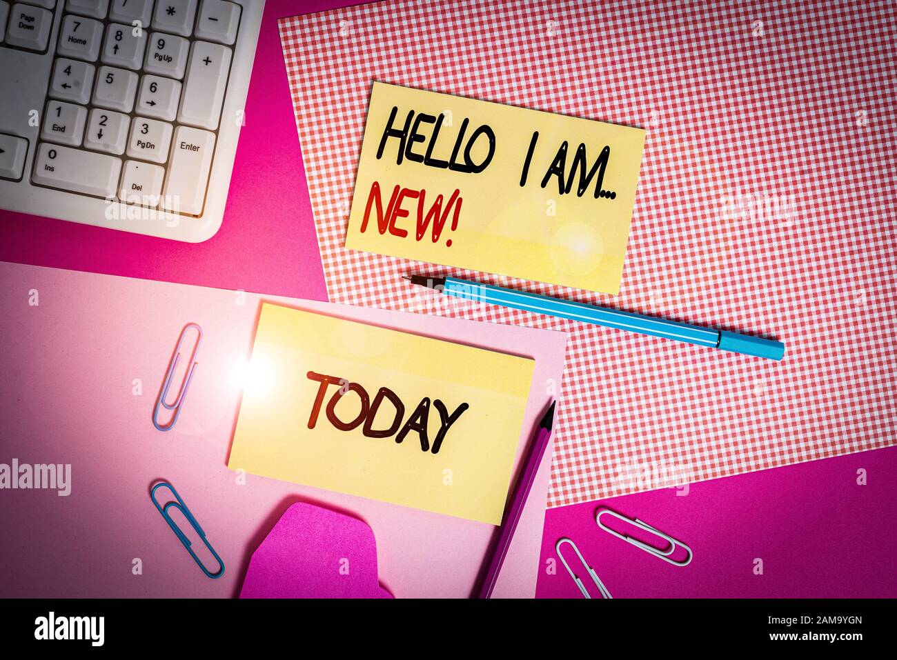 Word writing text Hello I Am New. Business photo showcasing introducing ...