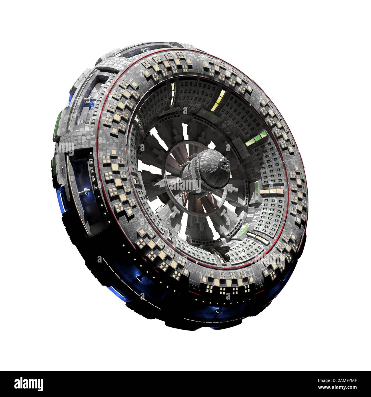 space station isolated on white background, high detail spacecraft ...