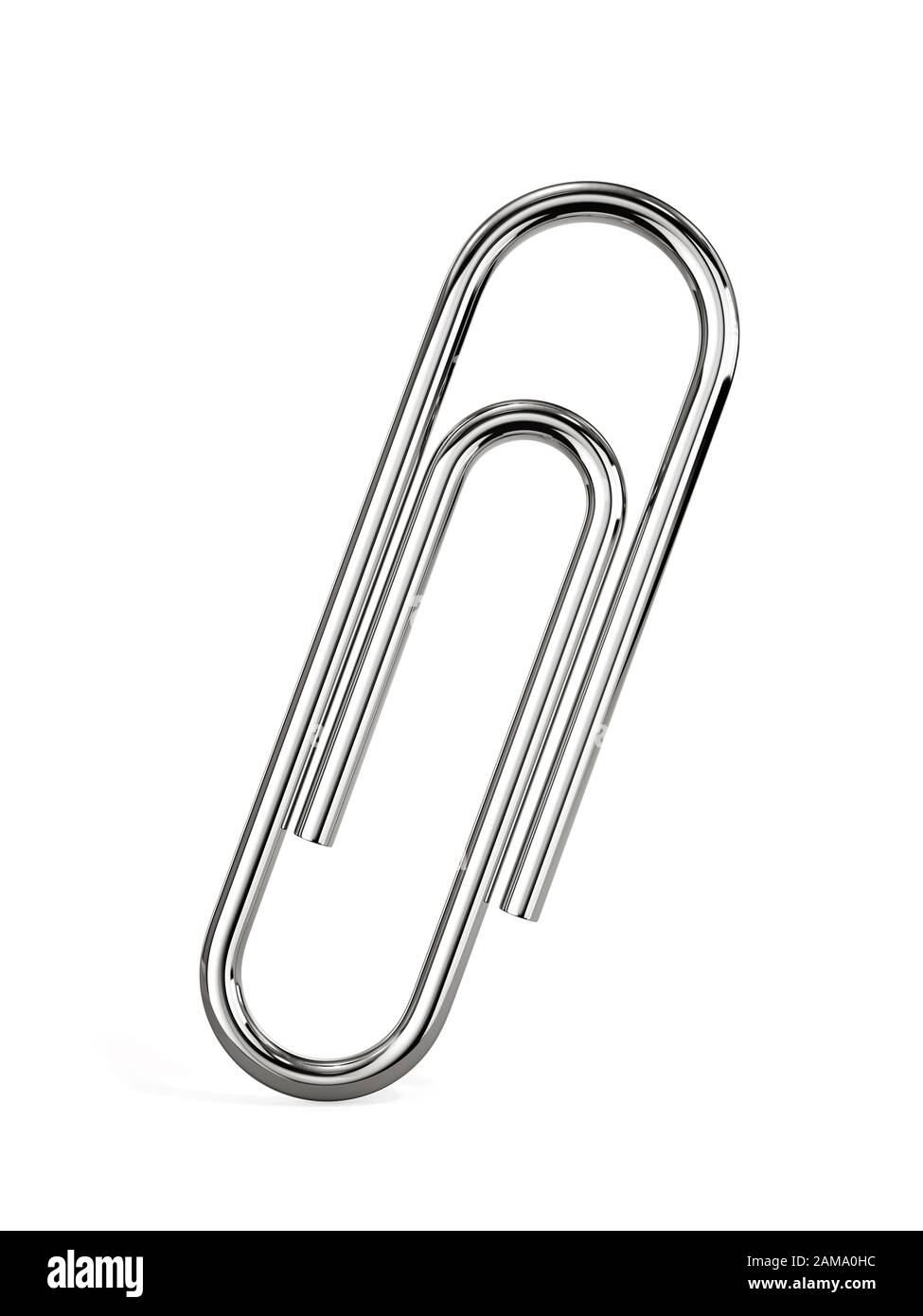 3d rendering of silver paper clip isolated on white background Stock ...
