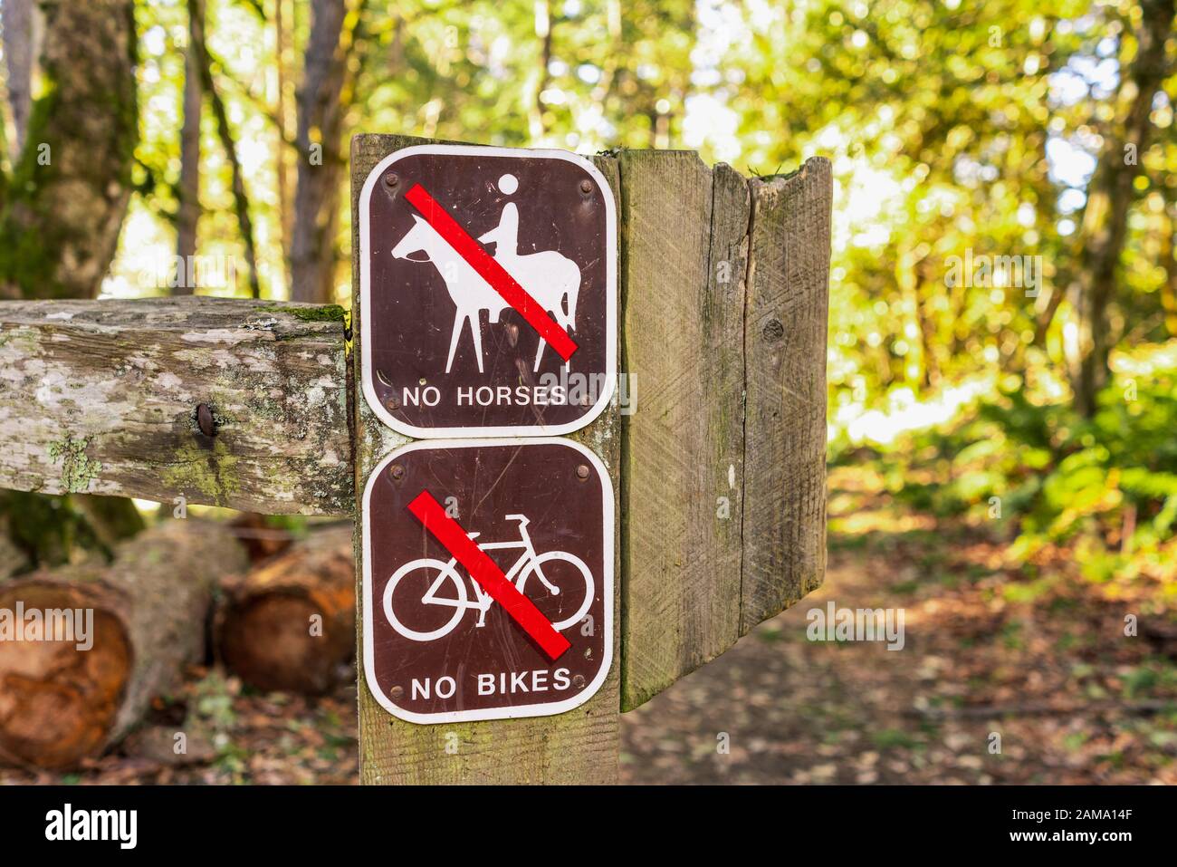 Warning signs walking path hi-res stock photography and images - Alamy