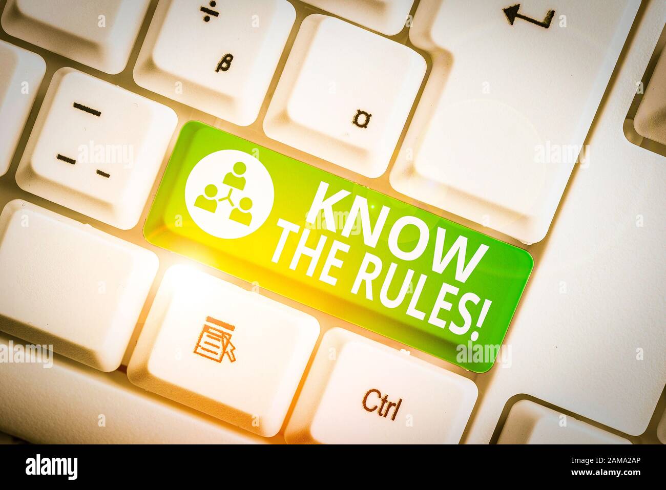Writing note showing Know The Rules. Business concept for set explicit ...