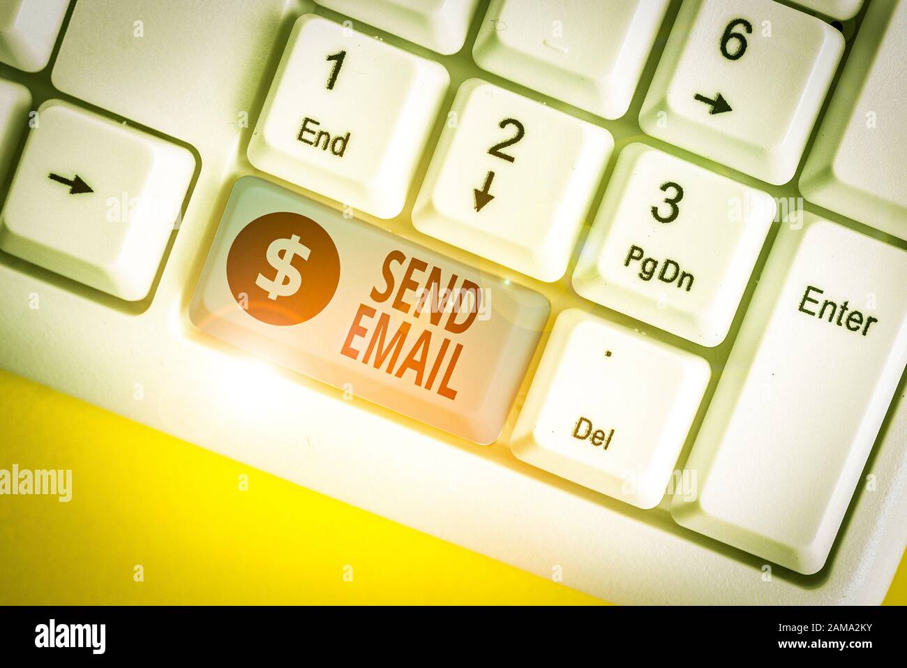 Writing note showing Send Email. Business concept for the system for using computers to send ...