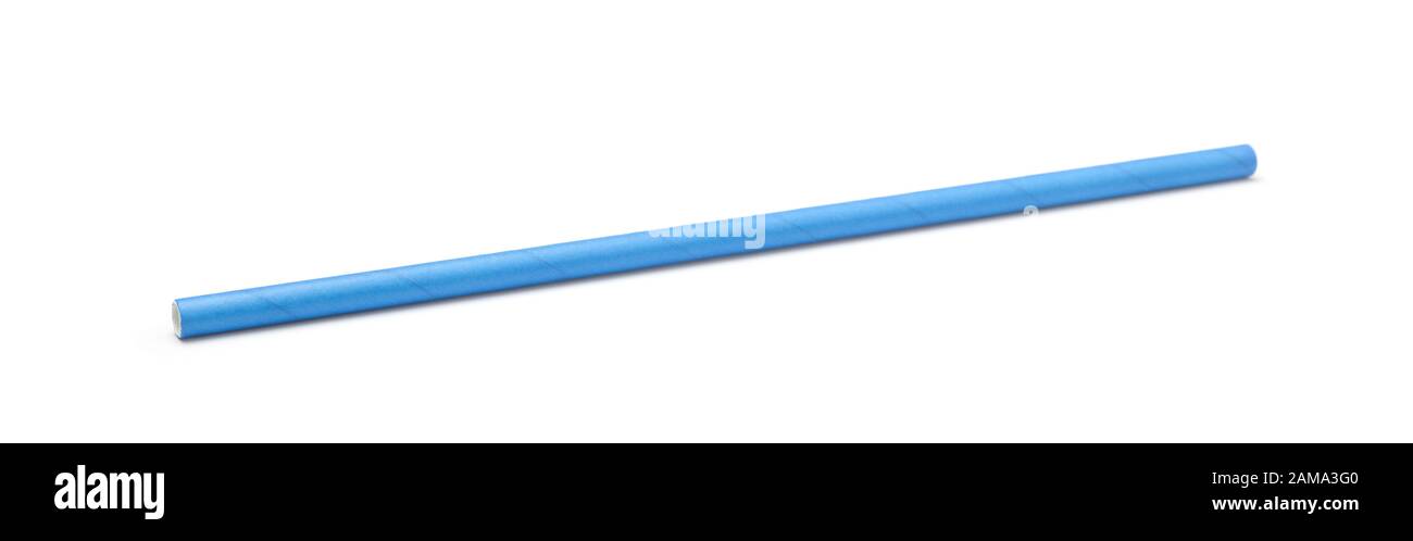 Blue drinking straw isolated on white background Stock Photo - Alamy