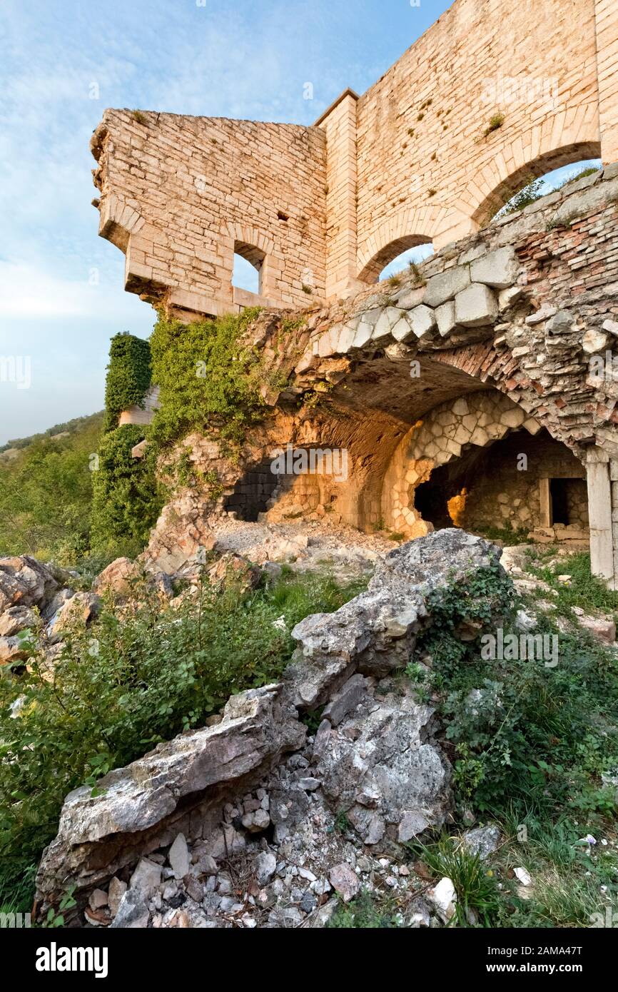 Ruins of Fort Mollinary, a military structure built by the Austrians in ...