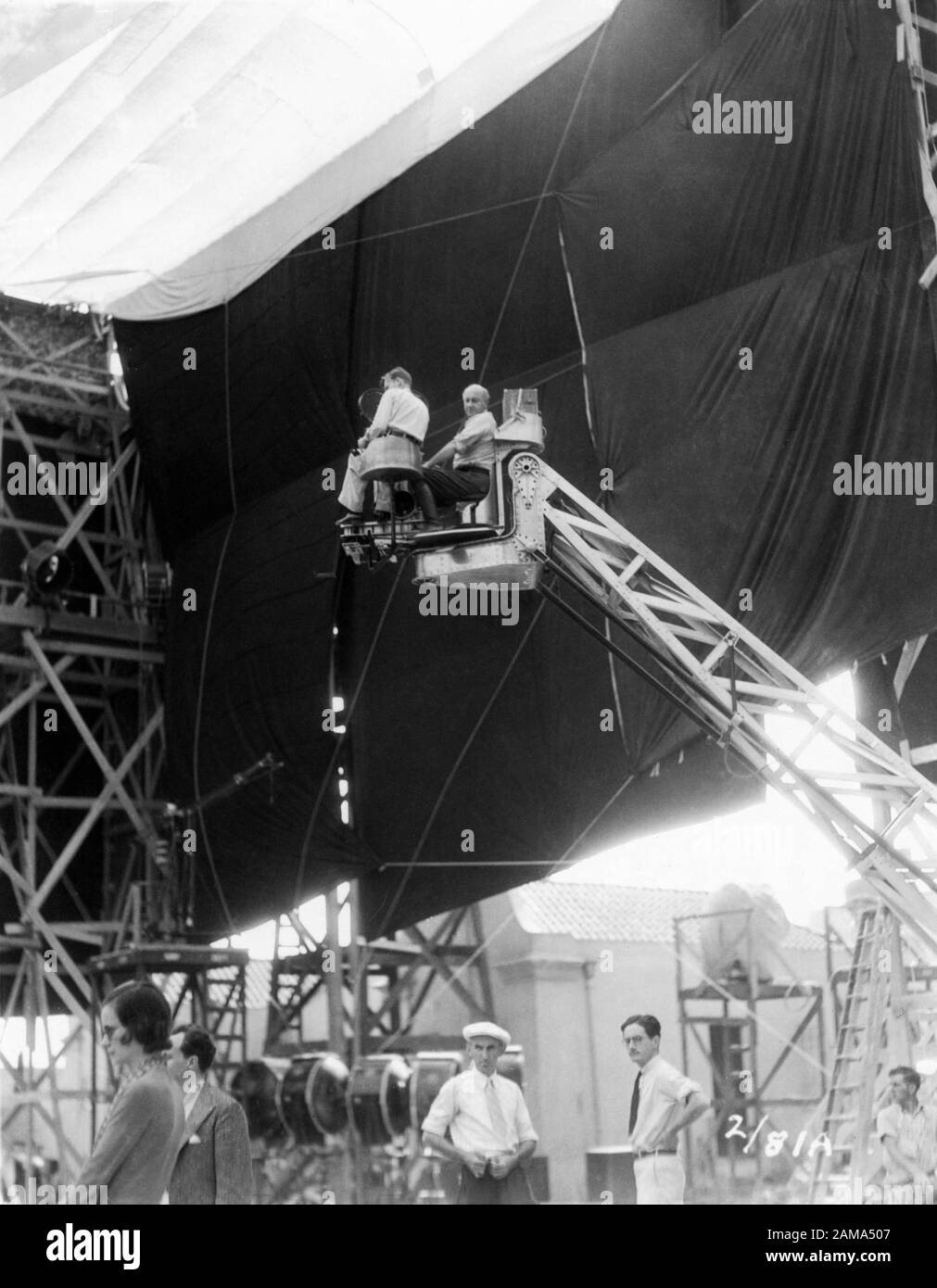 Director CECIL B. DeMILLE on camera crane filming on Colosseum Set on ...