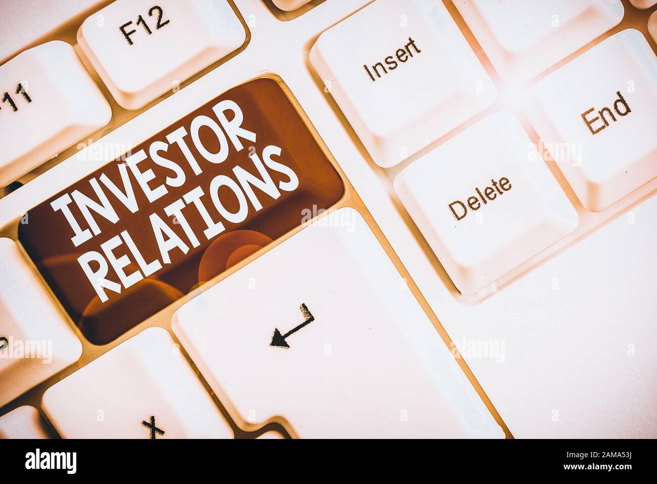 Writing note showing Investor Relations. Business concept for ...