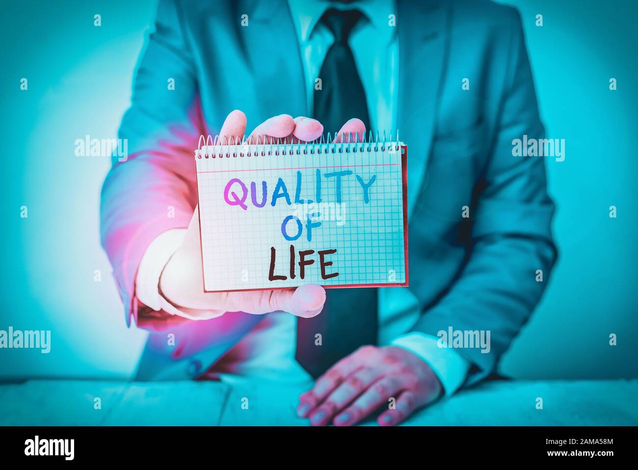 Conceptual hand writing showing Quality Of Life. Concept meaning being ...