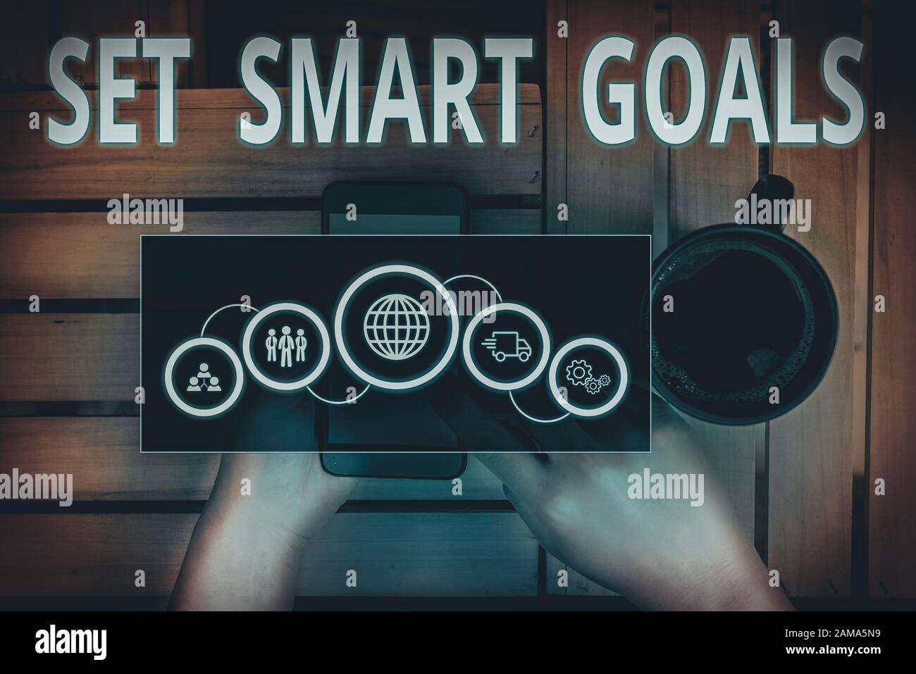 Text sign showing Set Smart Goals. Business photo showcasing giving ...
