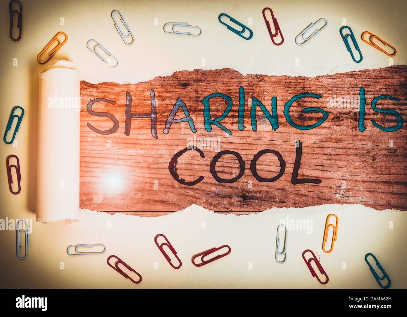 Writing note showing Sharing Is Cool. Business concept for giving and ...