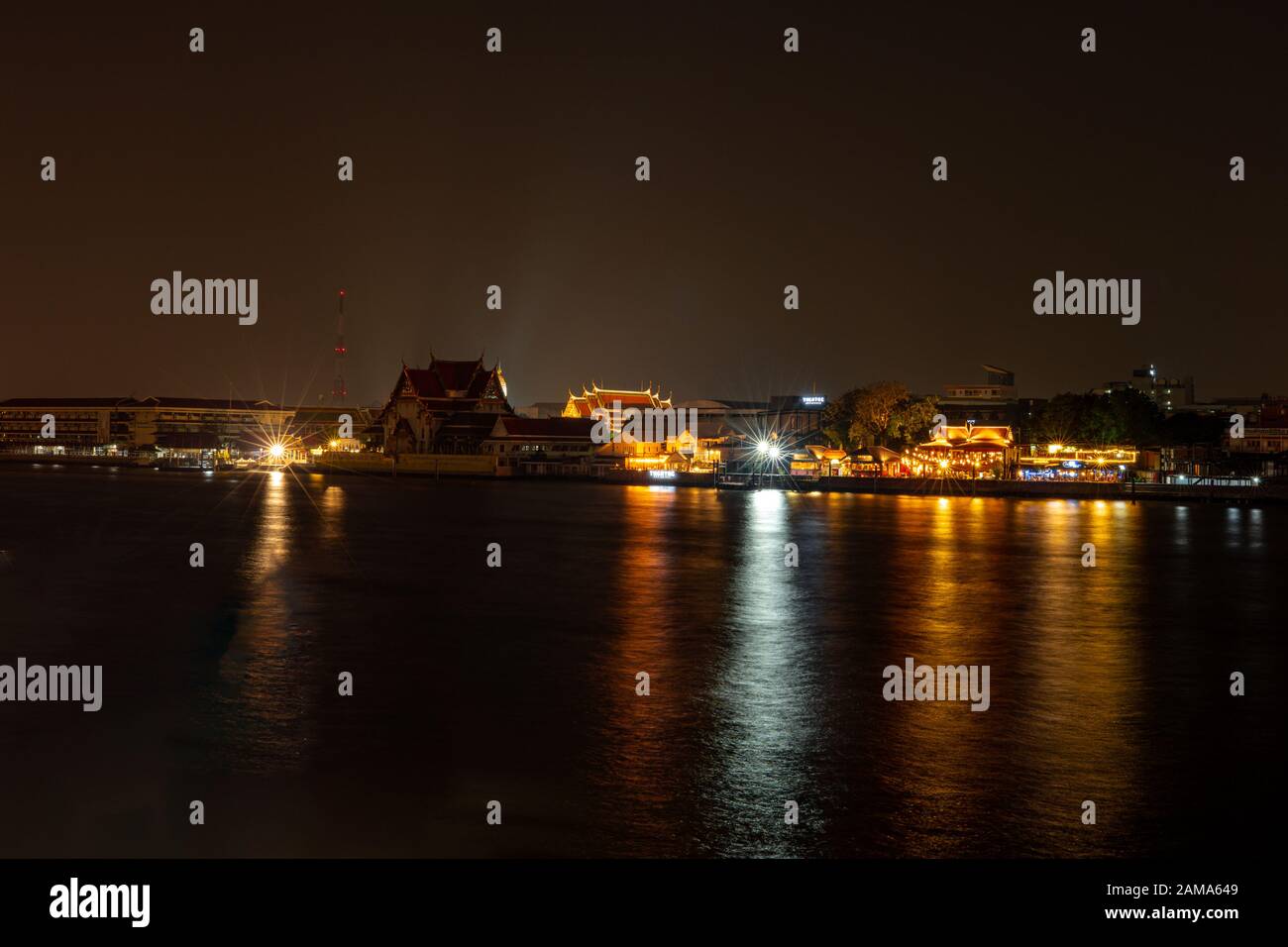 The river side at night Stock Photo - Alamy