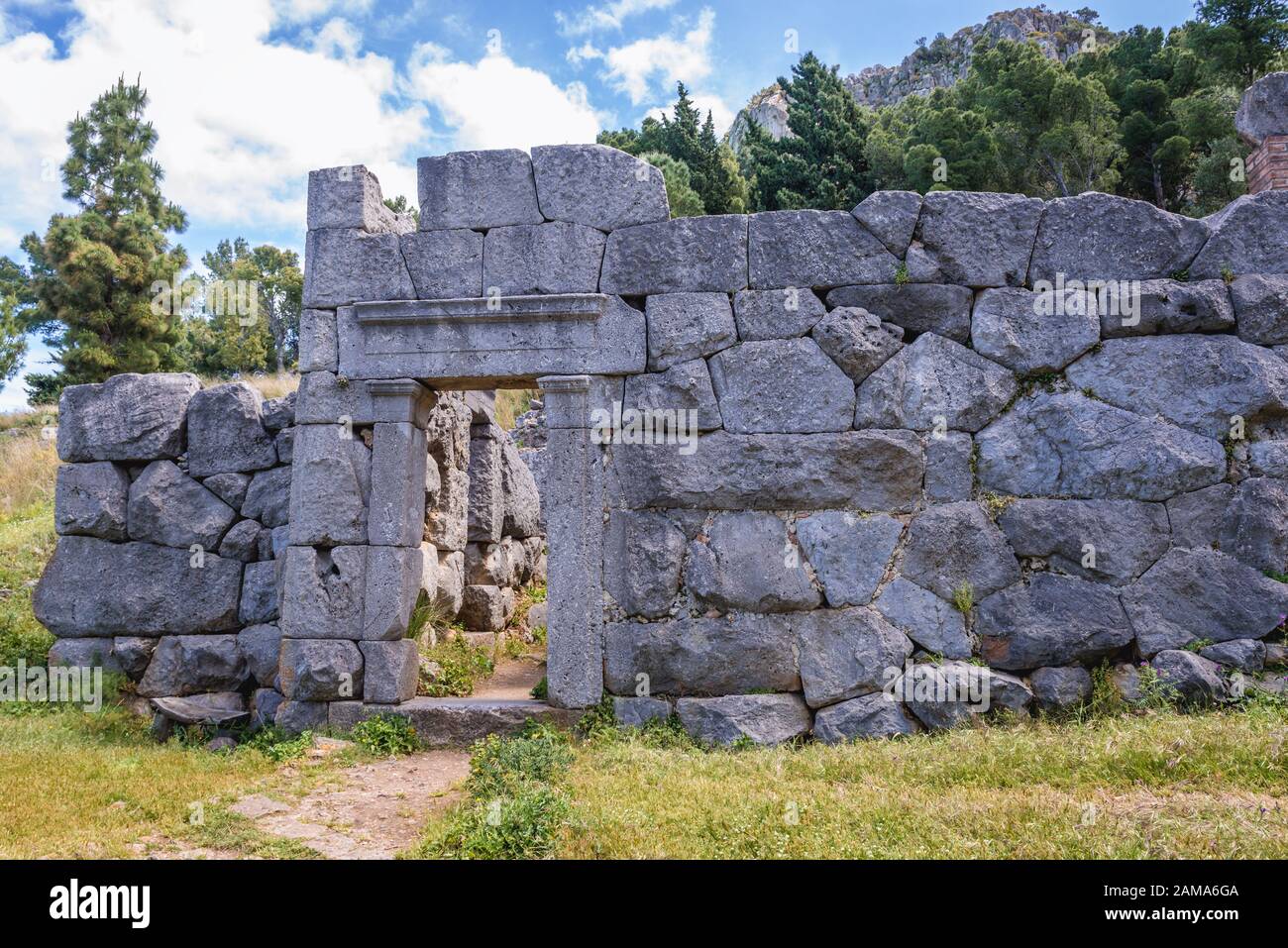 9th century temple of Diana megalithic structure on slope of Rocca di ...