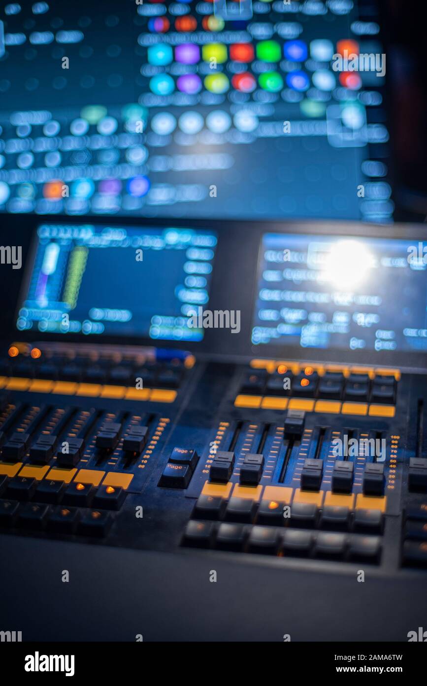 light console at a concert Stock Photo - Alamy