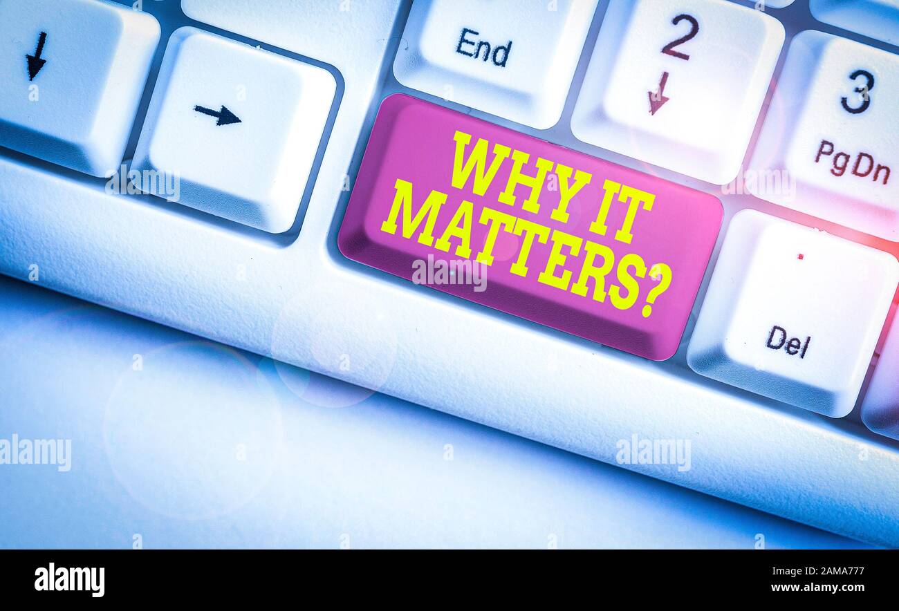 Text sign showing Why It Matters Question. Business photo text most ...