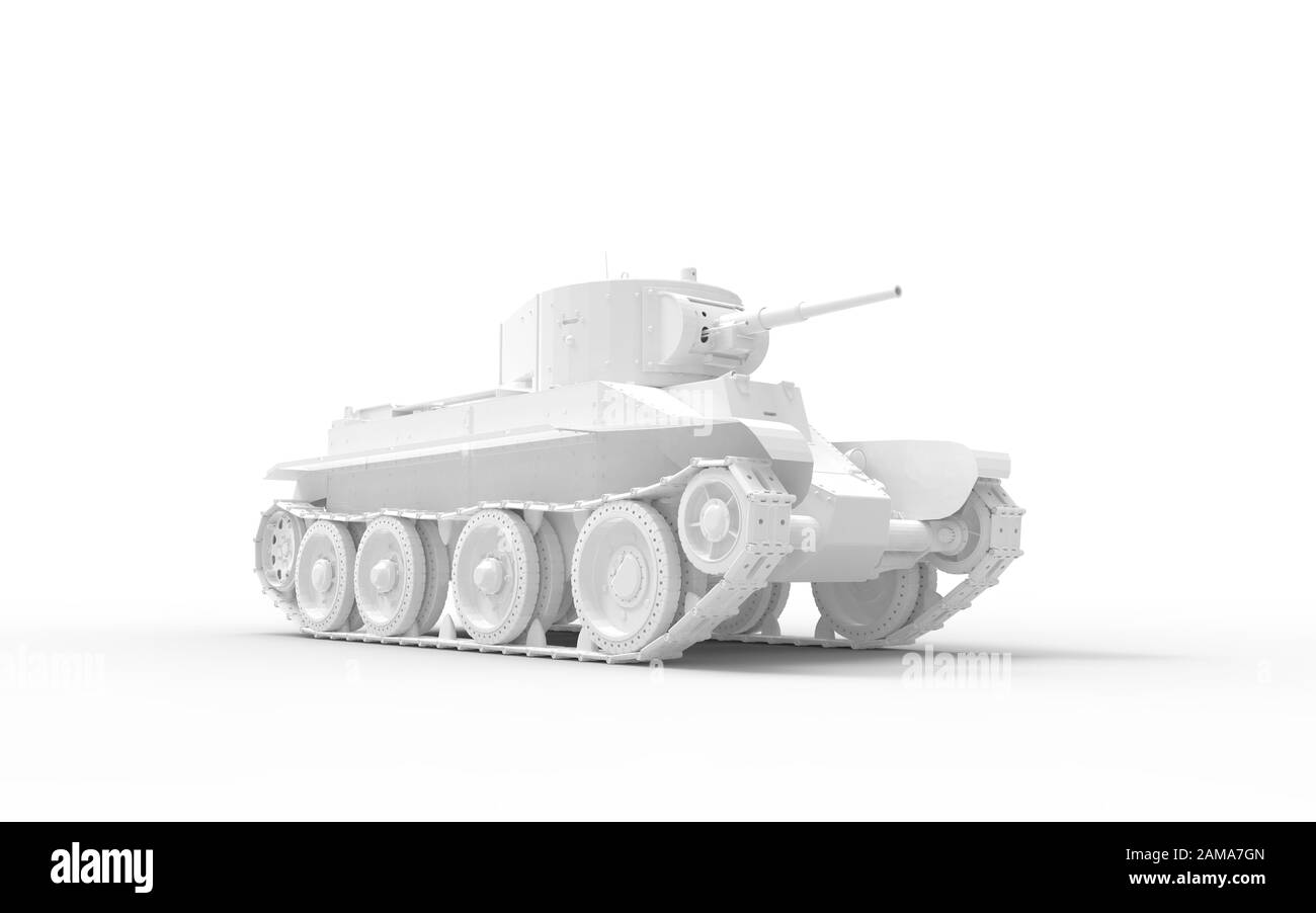 3d rendering of a white model tank isolated in white studio background ...