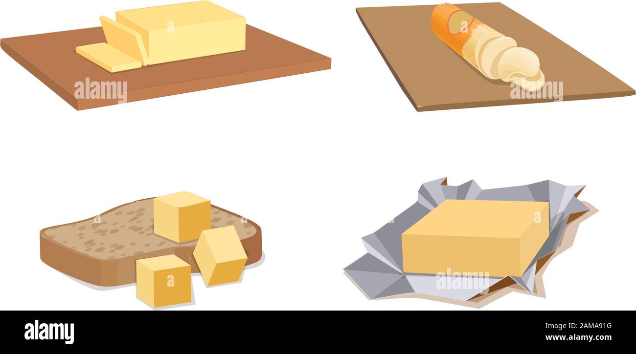 Butter icons set. Cartoon set of butter vector icons for web design ... Butter icons set. Cartoon set of butter vector icons for web design ...