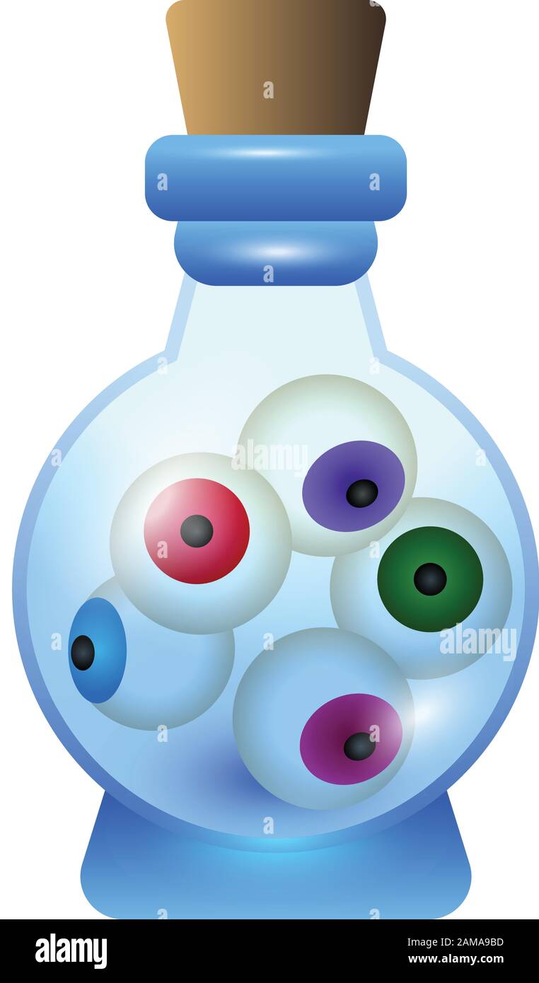 Eye flask potion icon. Cartoon of eye flask potion vector icon for web ...