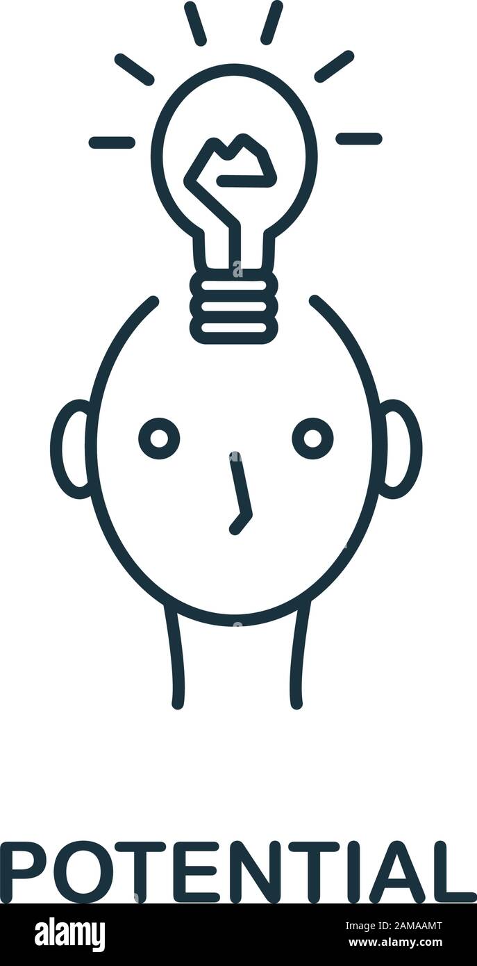 Potential icon. Line style symbol from productivity icon collection ...