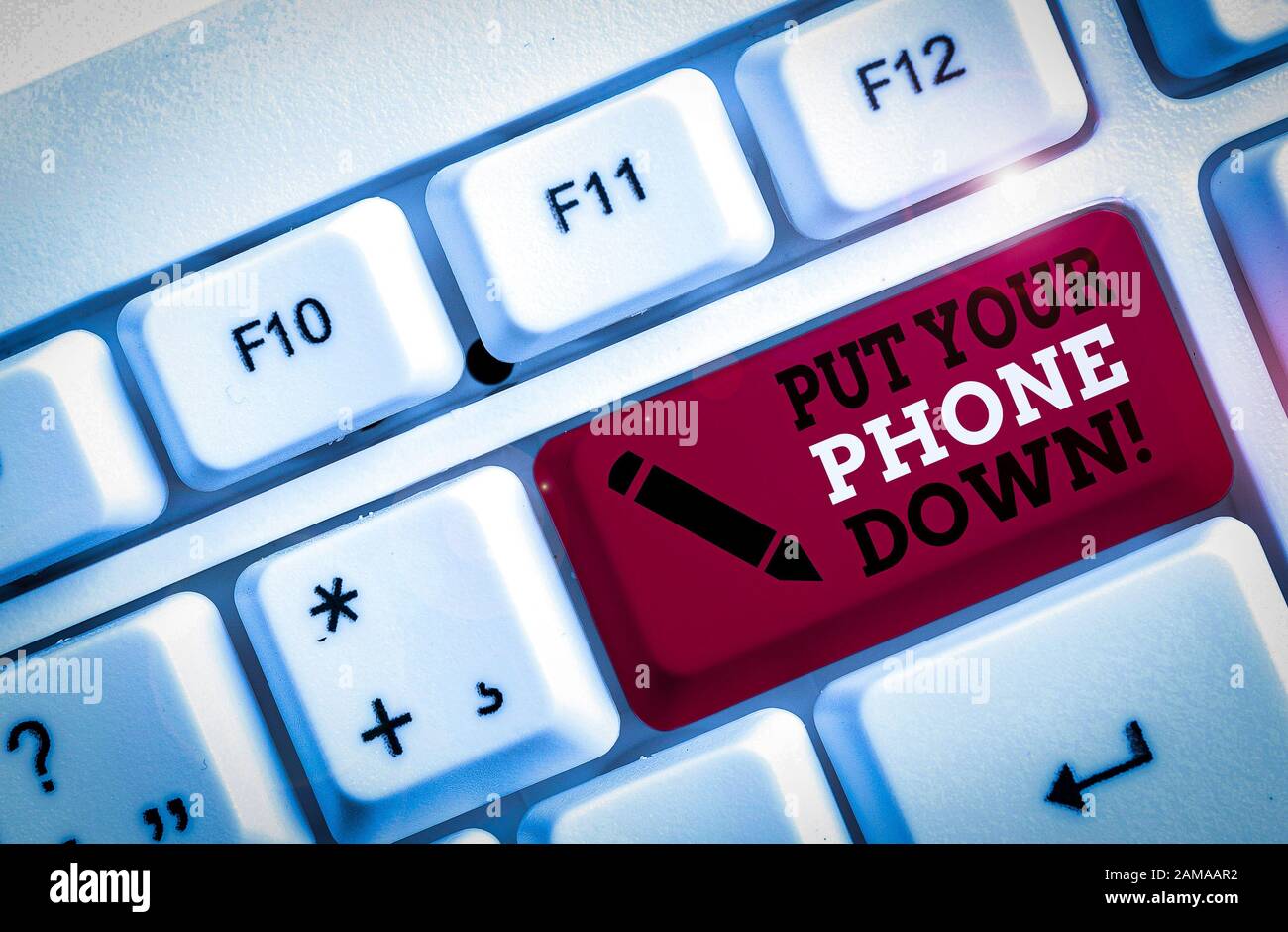 Text sign showing Put Your Phone Down. Business photo showcasing end ...