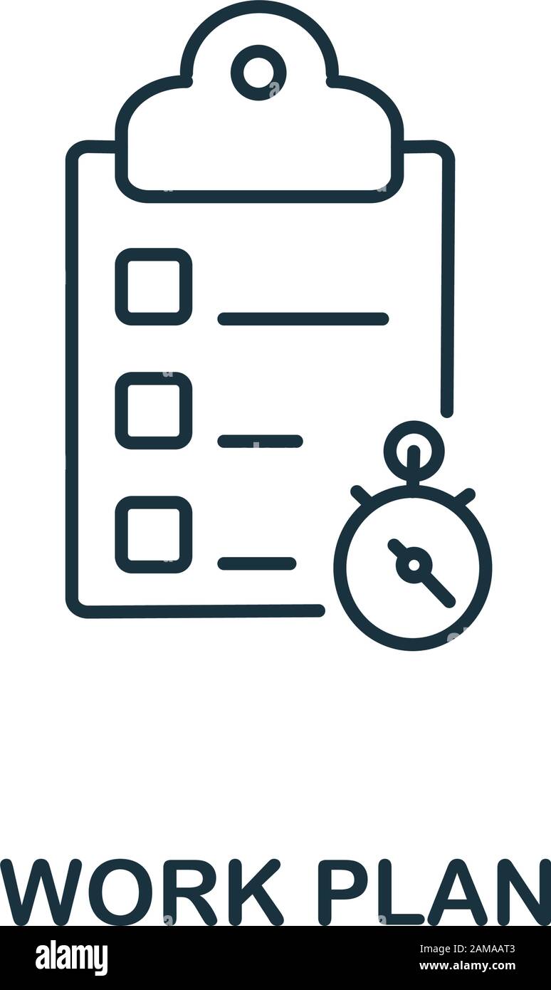 Work Plan icon. Line style symbol from productivity icon collection ...